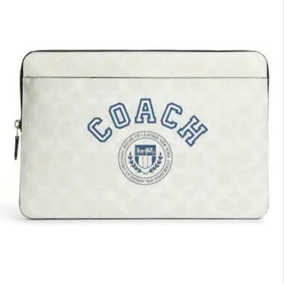 Coach | Bags | Coach Varsity Laptop Case In Signature Canvas In Silver ...